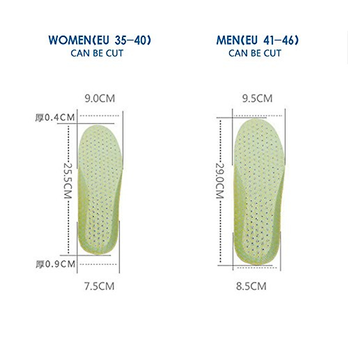 3 Pairs Breathable Water Sports Shoes Inserts Replacement Insoles for Men (US8-11)