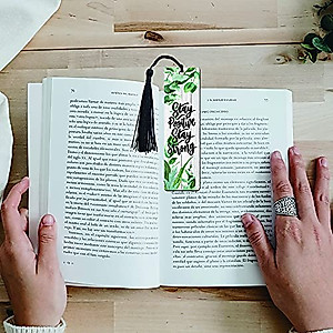 FIVE ELEPHANT Stay Positive Funny Inspirational Bookmark, Funny Reader Gifts, Reading Gifts, Gift for Men and Women, Book Lover Writers Friends