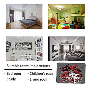 Washable Area Sponge Rug Pad for Girls Boys Bedroom Living Room Retro Basketball Shoes, Men Sneaker Sports Graffiti Non-Slip Carpet Super Soft Extra Thick Bathroom Dorm Home Indoor Small Floor Rugs