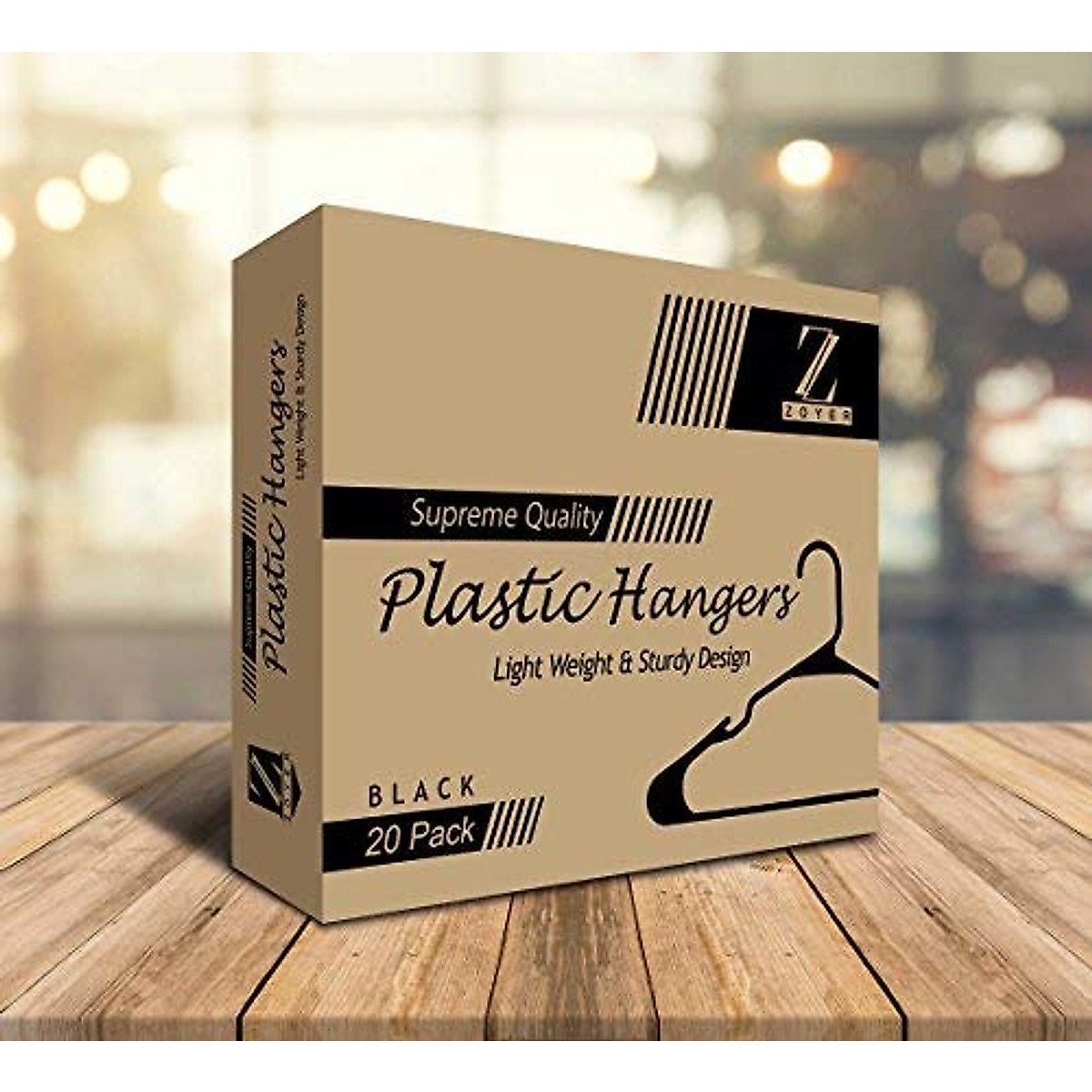 Zoyer Plastic Hangers (50 Pack, White)- Durable Clothes Hangers- Space Saving Shirt Hangers- Slim Coat Hangers- Suit Hangers