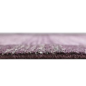 Unique Loom Del Mar Collection Area Rug-Transitional Inspired with Modern Contemporary Design, 6' 0 x 9' 0 Rectangular, Violet/Ivory