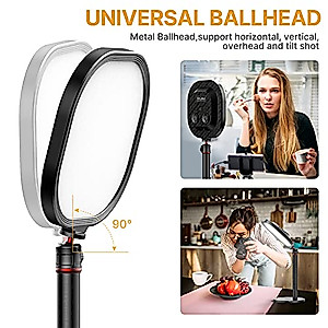 LED Streaming Key Light Desktop- K7 Extendable Home Office Lighting Live Broadcast 360° Fill Professional Studio LED Panel Multi-Layer Diffusion, Edge-lit Technology for Game Video Makeup Photograph