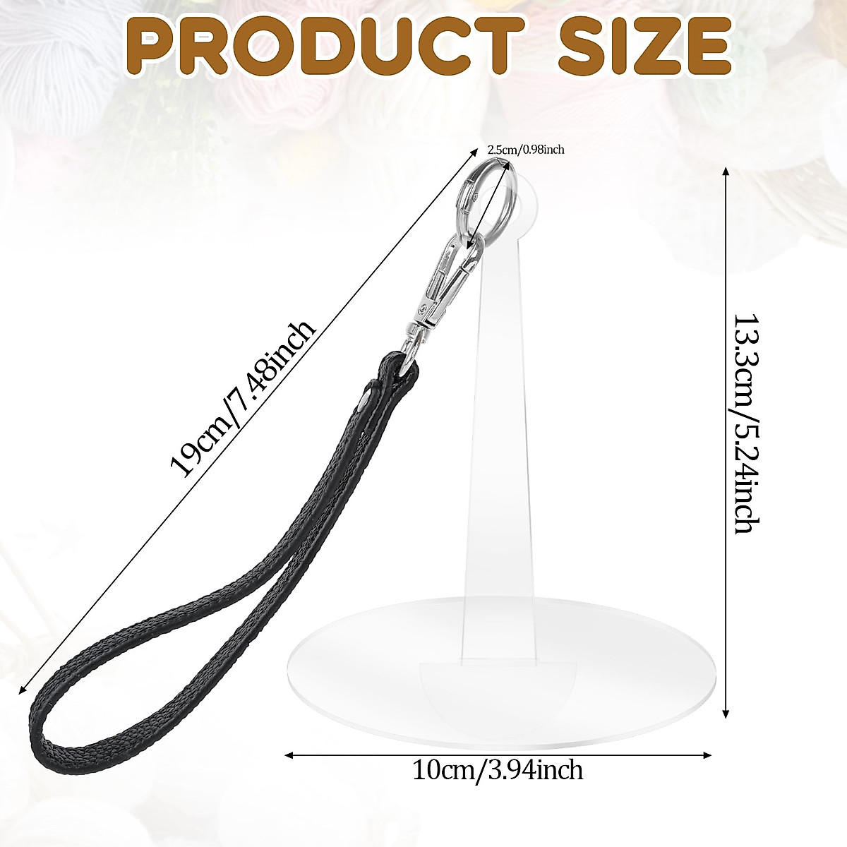 Molain Wrist Yarn Holder, Acrylic Yarn Ball Minder Stand with Wrist Strap Portable Yarn Minder Prevent Tangling Yarn Storage for Knitting Crocheting Craft Lover(Clear)