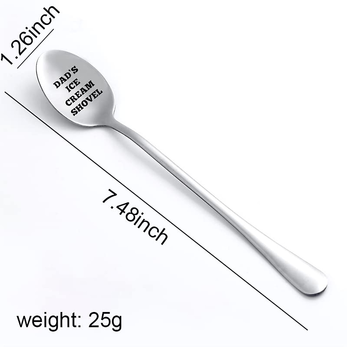Birthday Christmas Gift for Dad Spoon for Ice Cream Related Gifts for Dad Daddy Gifts from Daughter Son Unique Gifts for Father Dad’s Ice Cream Shovel Engraved Spoon
