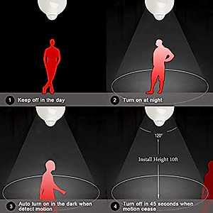 Aukora Motion Sensor Light Bulbs, 12W (100-Watt Equivalent) E26 Motion Activated Dusk to Dawn Security Bulb Outdoor/Indoor for Front Door Porch Garage Basement Hallway Closet(Cold White 2 Pack)