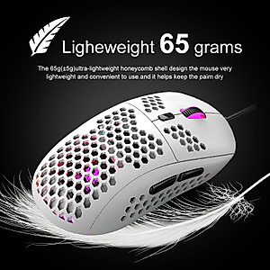 60% Gaming Keyboard and Mouse Combo Samll Mini RGB Backlight Mechanical Feeling and Mechanical RGB 6400 DPI Honeycomb Optical Mouse,Gaming Mouse pad for Gamers and Typists (White & Blue)