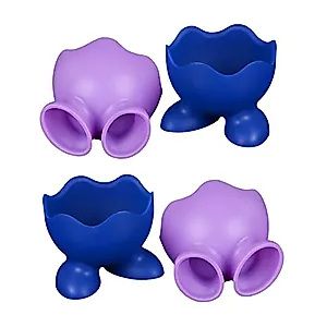 FUNOMOCYA 4pcs Silicone Egg Cups Egg Holder Breakfast Egg Cup Holder Cups for Boiled Eggs Soft Boiled Egg Holder Egg Cooker Cups Silicone Egg Boiler Blue
