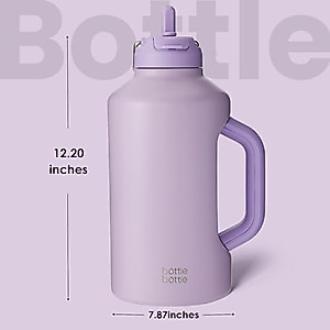 BOTTLE BOTTLE Insulated Water Bottle 64 oz with Straw and Dual-use Lid Stainless Steel Water Bottle with Handle Stainless Steel Jug for Workout Gym Soccer and More Sports purple