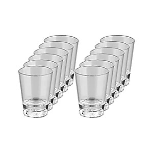 Unbreakable Shot Glass Set (12 Pack) - 1.5oz Reusable Clear Espresso Shot Glass, Small Whiskey Shot Glass for Vodka, Whiskey, Tequila, Espressos, Spirits, Liquors, Dishwasher Safe