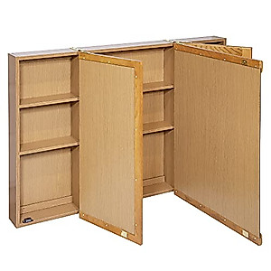 Design House 530584-NOK Richland 48 inches W x 4.75 inches D x 30 inches H Assembled Framed Tri-View Surface-Mount Bathroom, 48x30, Nutmeg Oak