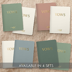 ZICOTO Elegant Vow Books With Gold Foil Lettering For Your Wedding - Perfectly Sized Vow Books With Plenty Of Pages To Write Whatever is on Your Heart - A Beautiful Addition For The Wedding Day