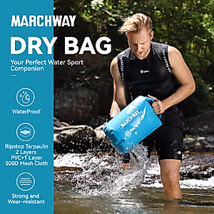 MARCHWAY Floating Waterproof Dry Bag Backpack 5L/10L/20L/30L/40L, Roll Top Sack Keeps Gear Dry for Kayaking, Rafting, Boating, Swimming, Camping, Hiking, Beach, Fishing (Teal, 20L)