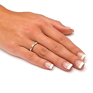 PalmBeach Jewelry 10K Yellow Gold Round Genuine Green Emerald or Blue Sapphire Diamond Accent Ring Size 8