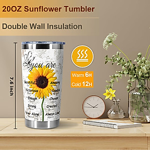 CHLJAR Sunflower Gifts for Women, Christian Gifts for Women Faith, Birthday Gifts, Catholic Spiritual Gifts, Thanking of You Gift for Her Mom Wife Bestie Sister Friend Grandma