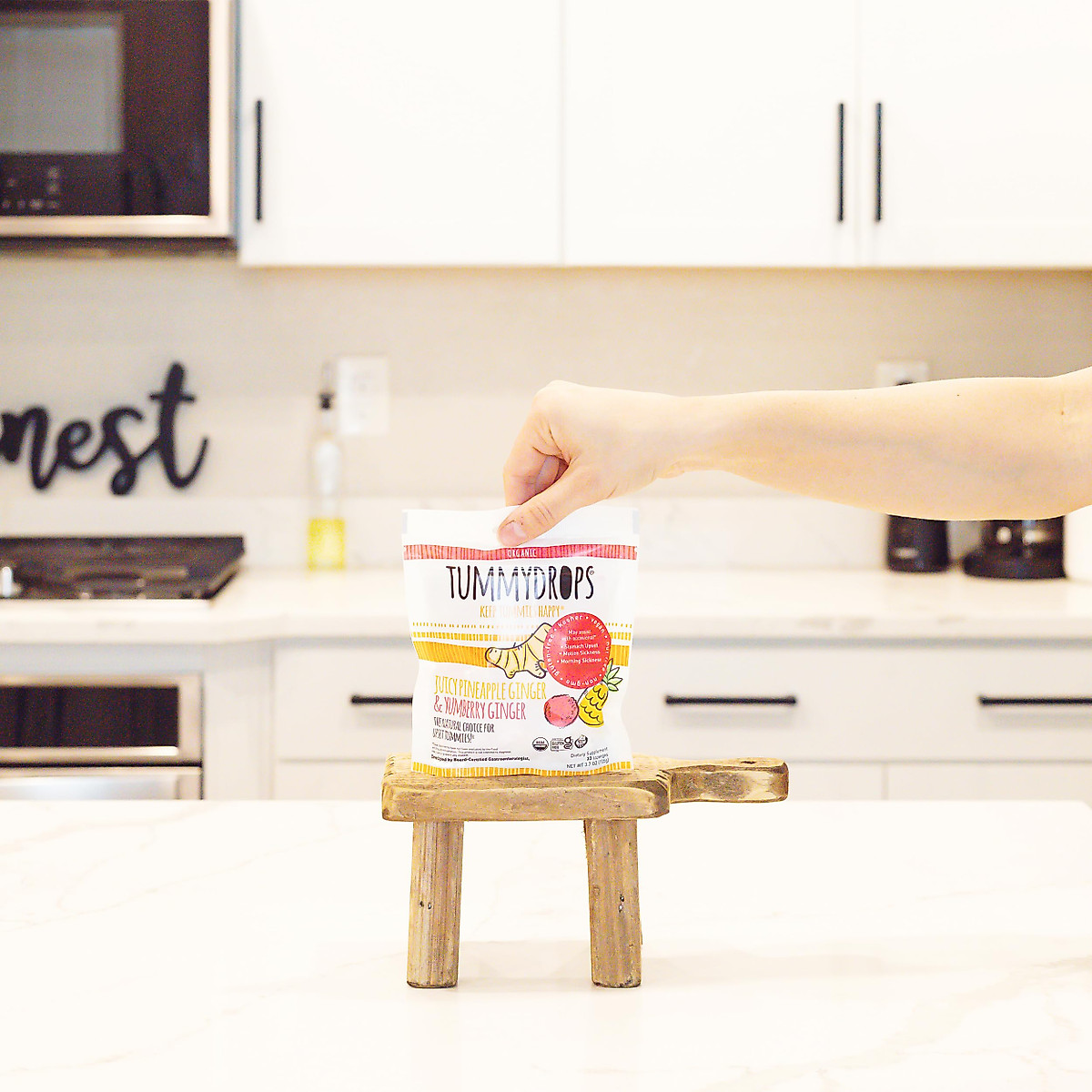 USDA Organic Tropical Ginger Variety Pack Tummydrops (mix of pineapple & yumberry, 33 individually wrapped drops)