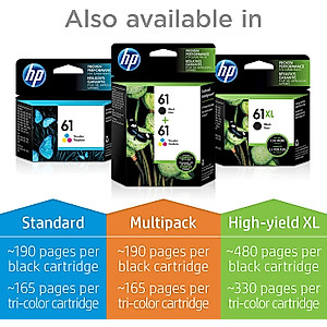 HP 61 | 2 Ink Cartridges | Black, Tri-color | CH561WN, CH562WN