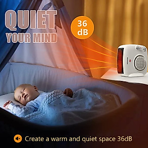 Portable Fan Heater, Homeleader 750W/1500W Electric Space Heater with Adjustable Thermostat, Room Heater for Home Office Q7