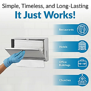 Bobrick B-2621 10.75 in. x 4 in. x 7.13 in. Surface-Mounted Paper Towel Dispenser - Stainless Steel