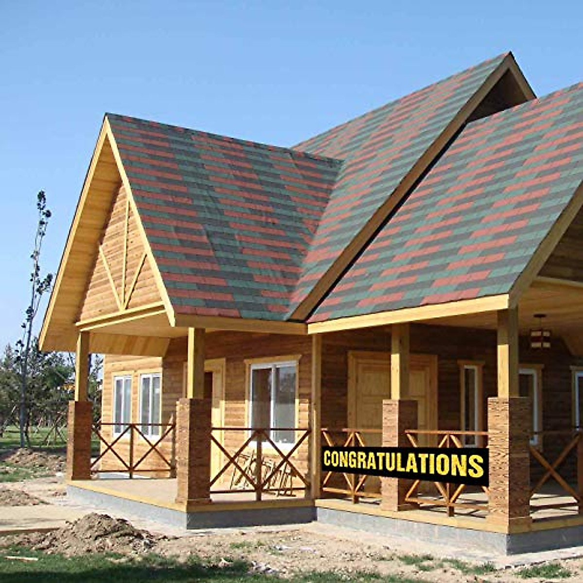 Black Congratulations Large Banner for 2022 Graduation - Wedding - Congrats Grad - We are Engaged - Happy Retirement Bunting Party Indoor Ourdoor Home Decoration (9.8 x 1.6 feet)