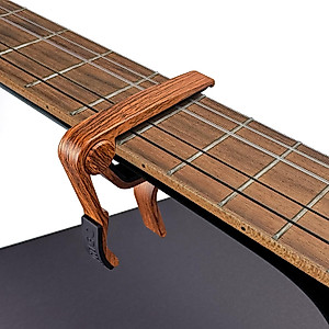 WINGO Classical Flat Guitar Capo for Nylon String Guitars-Rosewood Finish with 5 Picks.
