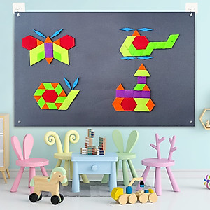 EDDJOND Shape Felt Board for Toddlers Teaching Story Board Set, Large 3.5 Ft Felt Toys Flannel Parent-Child Interactive Game Felt Board Pieces 123 PCS