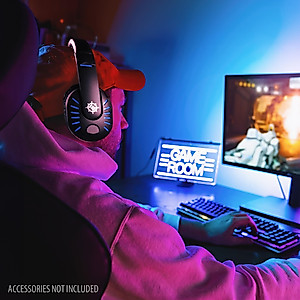 ENHANCE GX-H5 Gaming Headset with Microphone - Universal Gaming Headset for PS4, PS5, Xbox, PC, Switch with Adjustable Headband, Volume Controller, USB Sound-Isolating Earcups, Splitter Cable (Blue)