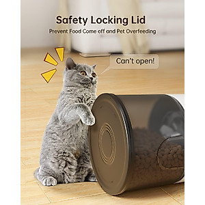 IMIPAW Automatic Cat Feeders, 3L Timed Cat Dry Food Dispenser, Dual Power Supply, Programmable Portion Size, 1-6 Meals Per Day, Auto Pet Feeder for Cats and Small Dogs