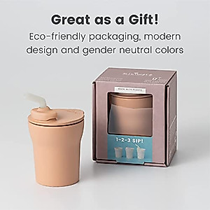 Miniware 1-2-3 Sip! Training Cup for Baby Toddler Self Feeding & Development, Tiny Cup Perfect for Baby Led Weaning, Non Drip Lid, Eco-Friendly, BPA Free, Dishwasher Safe (Vanilla + Cotton Candy)