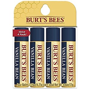 Burt's Bees 100% Natural Moisturizing Lip Balm, Vanilla Bean - 4 Tubes
