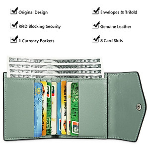 YALUXE Women's Small Wallet RFID Blocking Billfold Genuine Leather Snap Pocket Ladies Mini Coin Purse