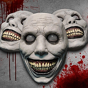 QPQEQTQ Scary Halloween Mask Evil Smiling Demons Mask Realistic Latex Cosplay Costume Mask Party Props Halloween Decorations