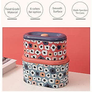 TUSIMI Tin Cookie Snack Jars Biscuit Storage Tin Canister Cookie Jar Home Kitchen Food Gifts Storage Containers with Lid for Biscuit Cookie ChocolatesToddler Food Baby Snacks | Food-Safe