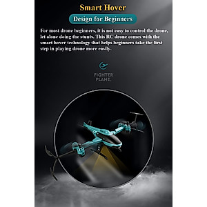 NEXTAKE Remote Control Drone, Foldable RC Aircraft 2 Motors RC Fighter 6 Channel RC Plane 2.4GHz RC Helicopter UAV for Beginner with 4K HD Camera, Modular Battery (Blue-with 4K HD Camera)