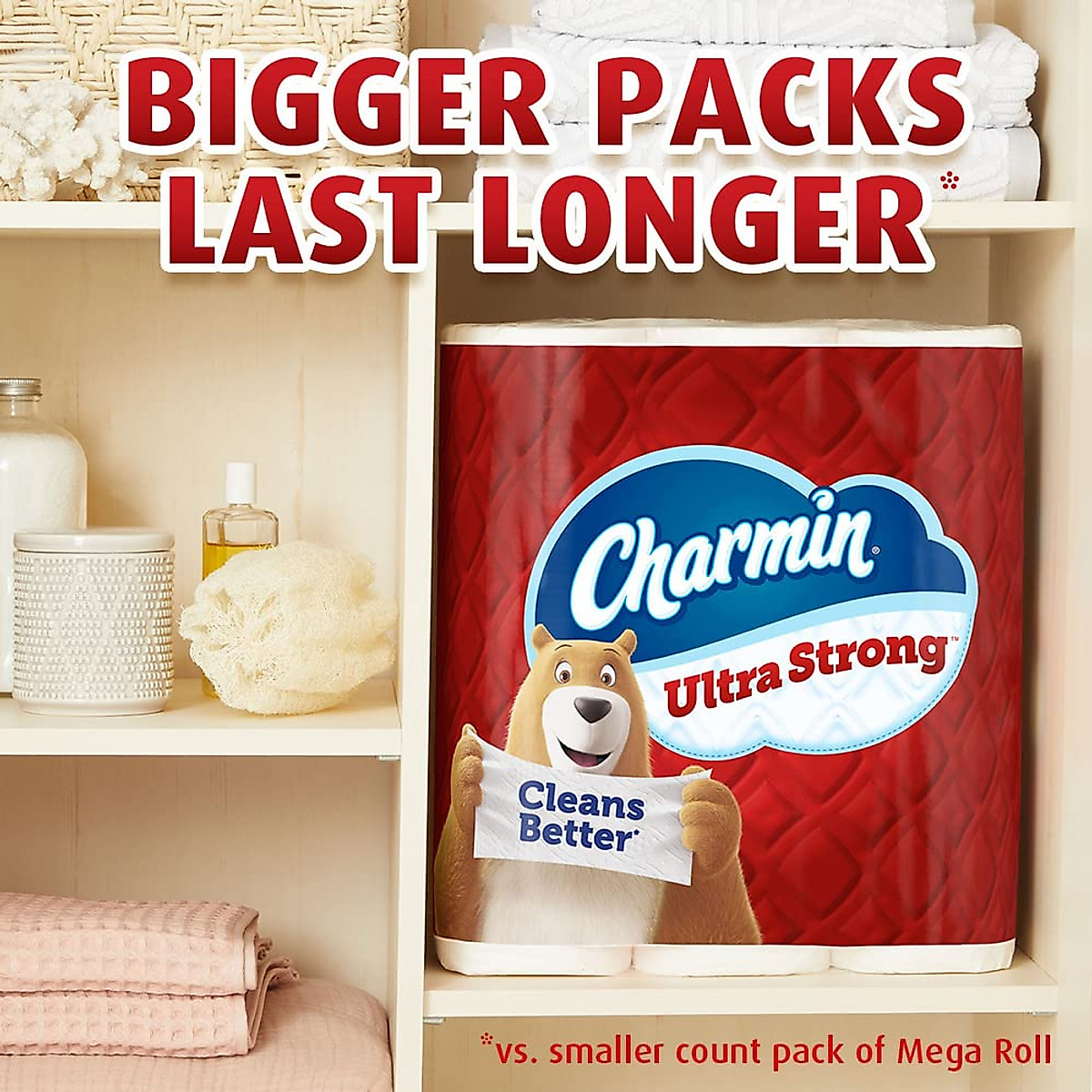Charmin Ultra Strong Toilet Paper 4 Mega Rolls, 242 Sheets Per Roll