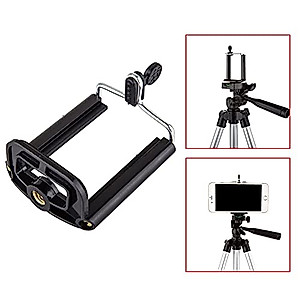 Walway Tripod Mount Adapter, Universal Cell Phone Clip Holder Camera Bracket Smartphone Attachment for iPhone 13PRO MAX/12/11/11PRO/ Samsung Galaxy S22 Ultra/ S21/ Note and More