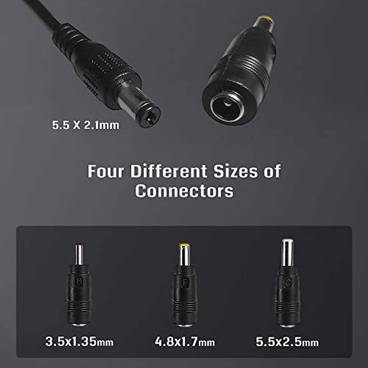 UL Listed 15V 2A Power Supply, 100-240V AC to 15VDC 2000mA Wall Charger Replacement Adapter with 5.5mm x 2.1mm /2.5mm, 3.5 x 1.35mm, 4.8mm x 1.7mm Output Jack for AIMTOM SPS-155 and Small Electronics