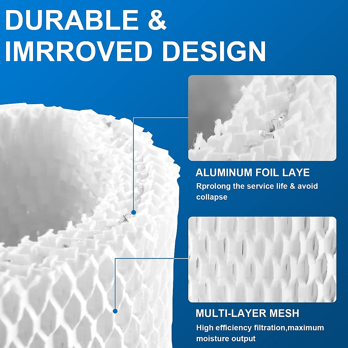 WF2 Humidifier Filter Replacement for Vicks V3500 V3100 V3900 V3700 VEV320,Kaz 3020 & Re-Lion WA-8D Cool Mist Humidifiers,Pack of 6 by TOMOON