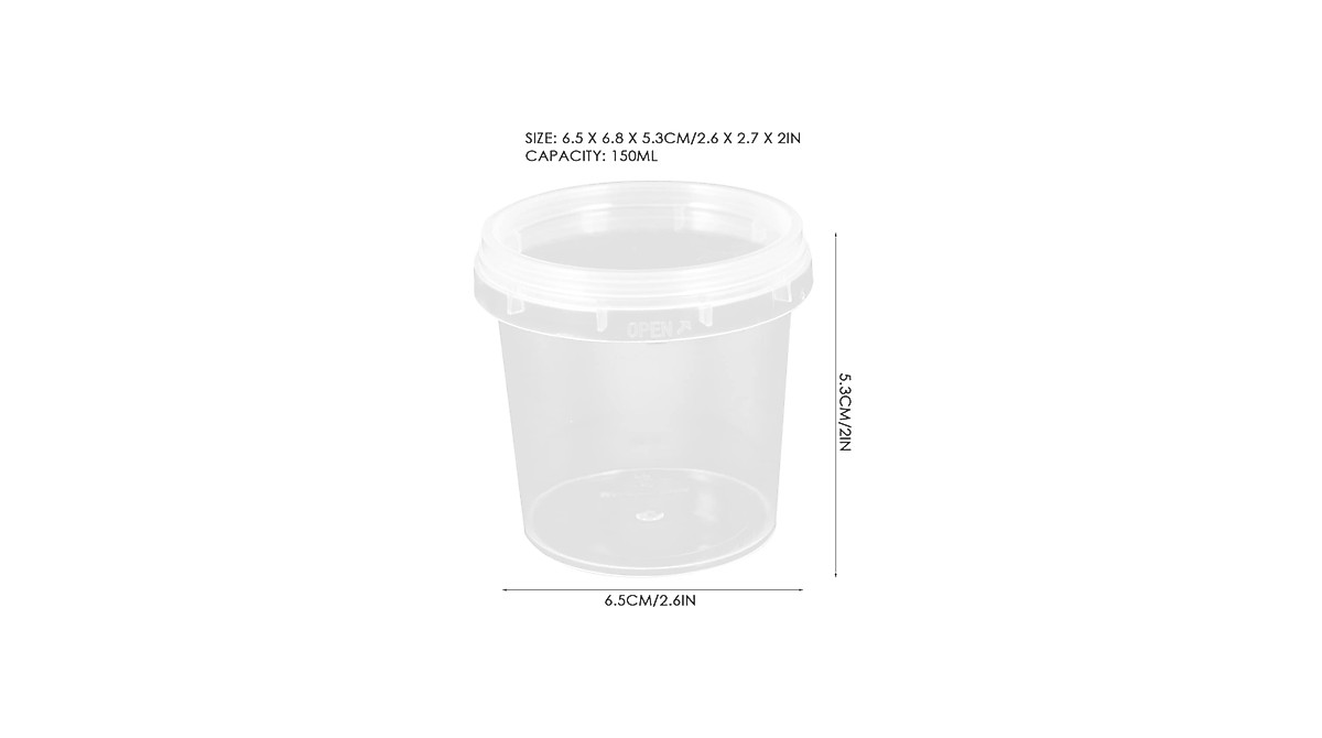 Toyvian 18 Mini Clear Plastic Storage Buckets 150ml