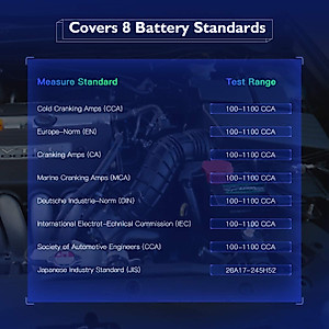 Topdiag BT200 12V 24V Car Battery Tester 2024, 100-2000 CCA Digital Battery Analyzer, Automotive Charging Cranking System Tester, Quick/Stacndard Test