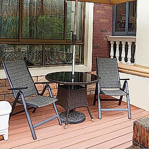 Homey Folding Patio Chairs, No Assemble Chair with Aluminum Frame Adjustable Backrest for Outdoor Camping, Porch, Balcony Portable Chairs, Set of 2 (Gray)