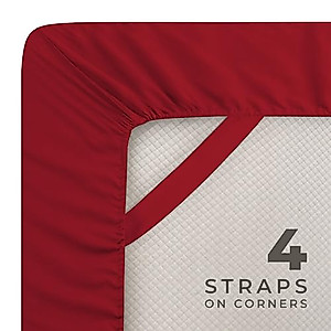 Calimartz Queen Size Sheets – 6 Piece Bedding Sheets & Pillowcases – Hotel Luxury, Soft Microfiber 100GSM, Breathable & Cooling Bed Sheets – with Deep Pocket up to 16’’ – 1800 Thread Count. (Red)