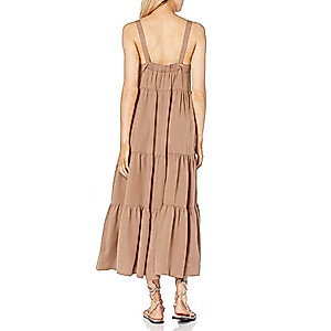 The Drop Women's Brit Tiered Ankle Maxi Tent Dress, Mushroom, L