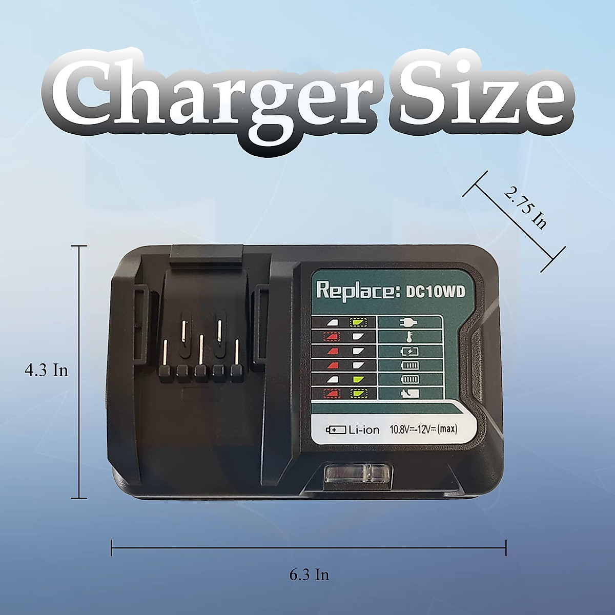 The Power Shop 2pcs Replacement for Tool Battery BL1015 bl1021b with Charger DC10WD Compatible with BL1016 BL1020B BL1040B BL1041B 10.8V & 12V Max. Li-ion CXT Battery 197394-3 197402-0