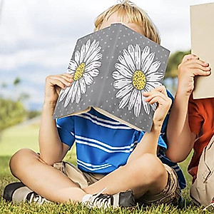 KUIFORTI Daisy Book Covers for Paperback,Boys Girls Notebook Hardcover Protector Book Pouch Sleeves Textbook Jackets for Home School Office Book Accessories