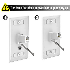 VCE UL Listed CAT6 RJ45 Keystone Jack Inline Coupler 5-Pack, Female to Female Ethernet Cable Extender - White