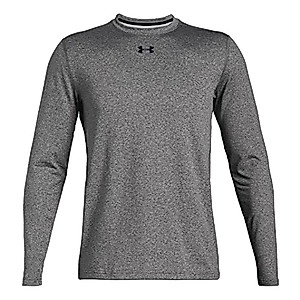 Under Armour Men's UA ColdGear Fitted Crew Long Sleeve Shirt (as1, Alpha, l, Regular, Regular, Charcoal Heather/Black, Large)