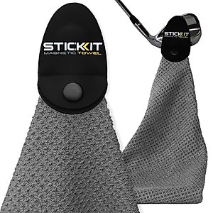 STICKIT Magnetic Golf Towel, Premium 29" Microfiber with Deep Waffle Pockets, Industrial Strength Magnet for Secure Hold to Golf Carts & Clubs, Ultra-Absorbent, Fast-Drying, Easy-Clean Design