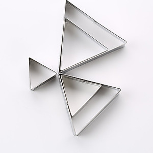 SK Triangle Shape Cookie Cutter Set, Stainless Steel, 5-Piece, Small(2.7in)