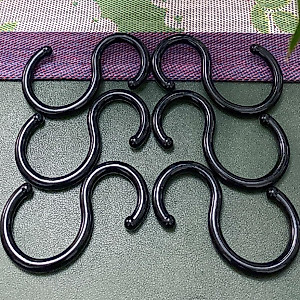 ZAAWUUT 3.3" S Shaped Hooks,6-Pack Portable Hanging Holders for Workshop Office Kitchen Bathroom Exhibition,Middle Size (6, Black)