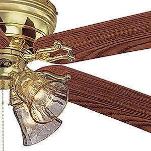 Hampton Bay Carriage House 52 in. LED Indoor Polished Brass Ceiling Fan with Light Kit